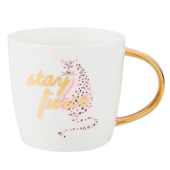 Slant | Dining | Stayfierce Coffee Mug With Gold Lettering 4 Oz Curved ...